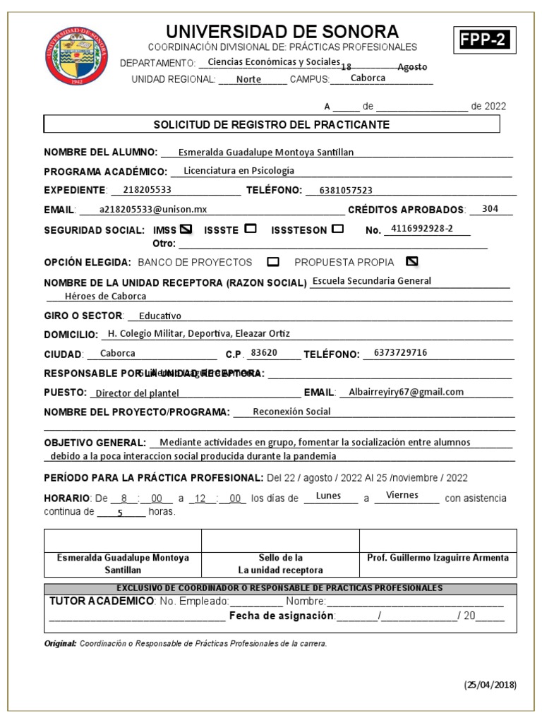 Registro de Prácticas Profesionales | PDF