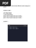 Week1.py: Write A Program To Demonstrate Different Number Data Types in Python | PDF | Data Type ...