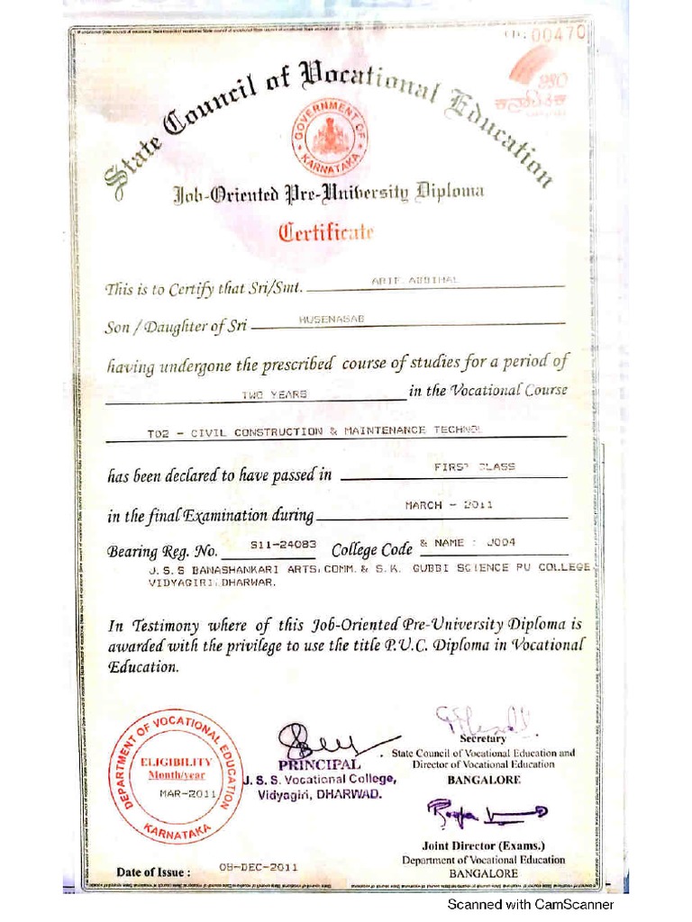 JOC Certificate | PDF