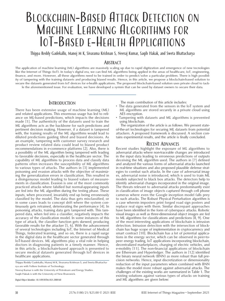 Blockchain-Based Attack Detection On Machine Learning Algoritms For Lo-Based E-Heralth ...
