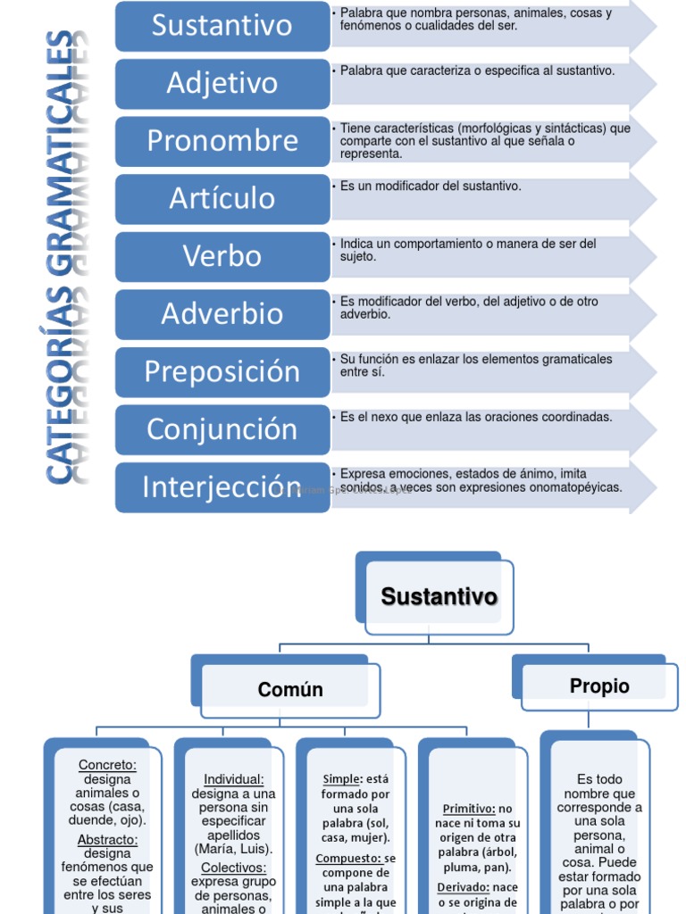Categorías Gramaticales | PDF | Palabra | Sustantivo