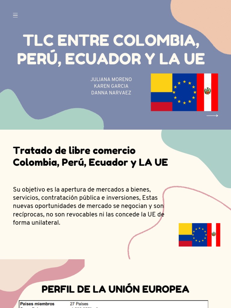 TLC Entre Colombia, Eu, Perú y Ecuador | PDF | Colombia | Comercio