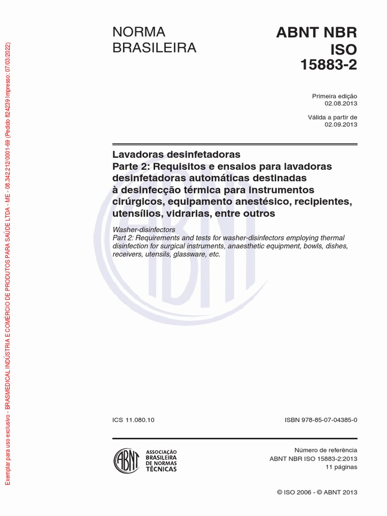 Abnt NBR Iso 15883 - 2 | PDF
