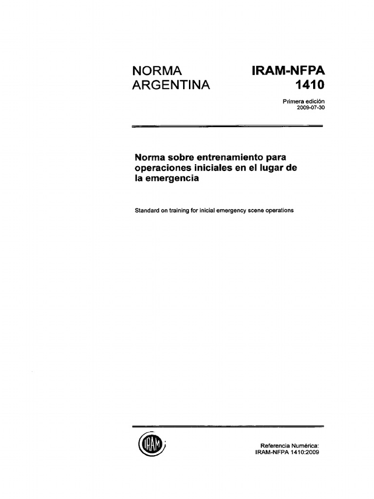 Iram Nfpa-1410 | PDF