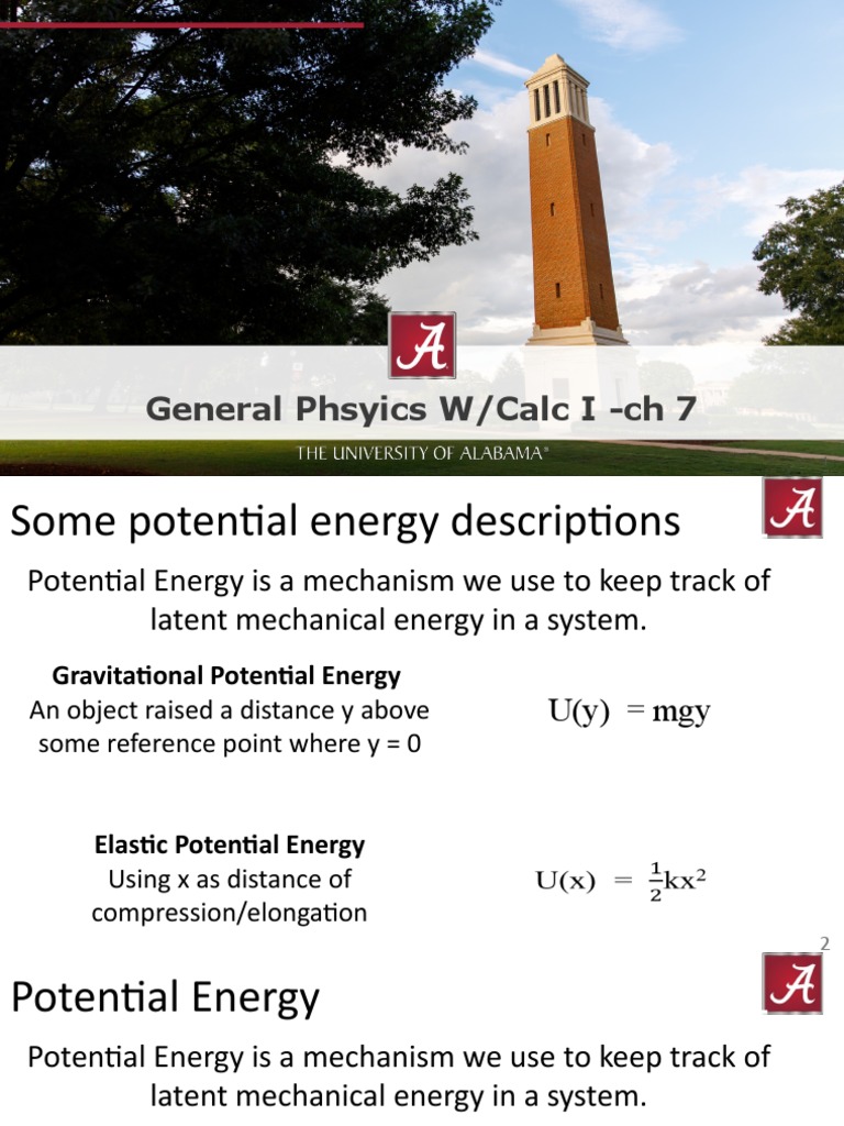 PH105 - Lecture Slides Ch7 | PDF | Potential Energy | Force