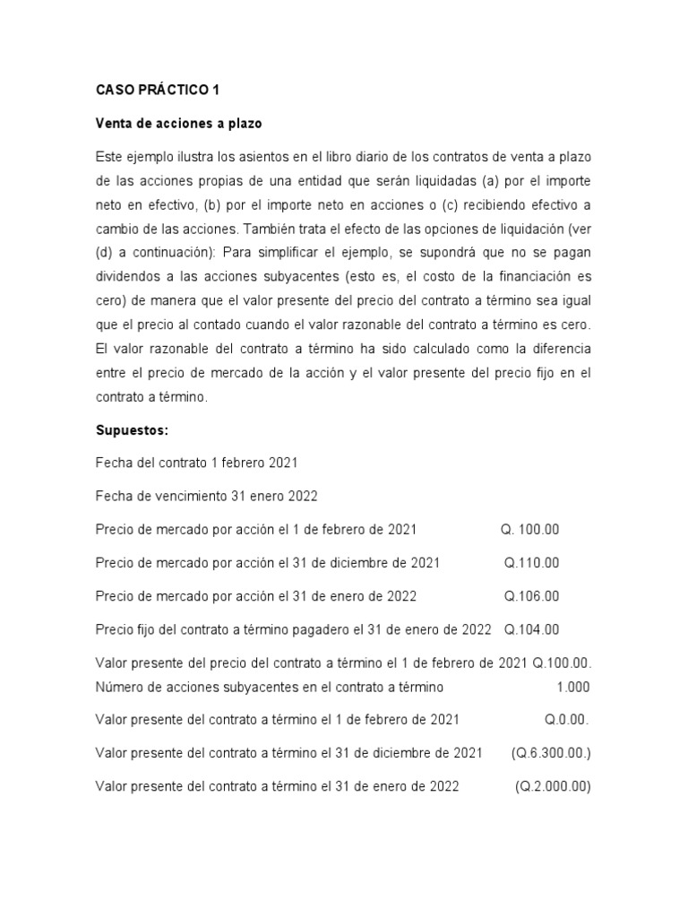 Caso Práctic1 Nic 32 | PDF | Compartir (Finanzas) | Contabilidad