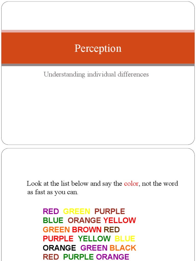 OB Unit 2 Perception | PDF | Perception | Attention