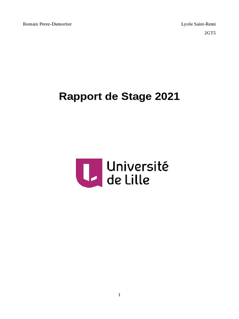 Rapport de Stage | PDF | Affaires | Ordinateurs