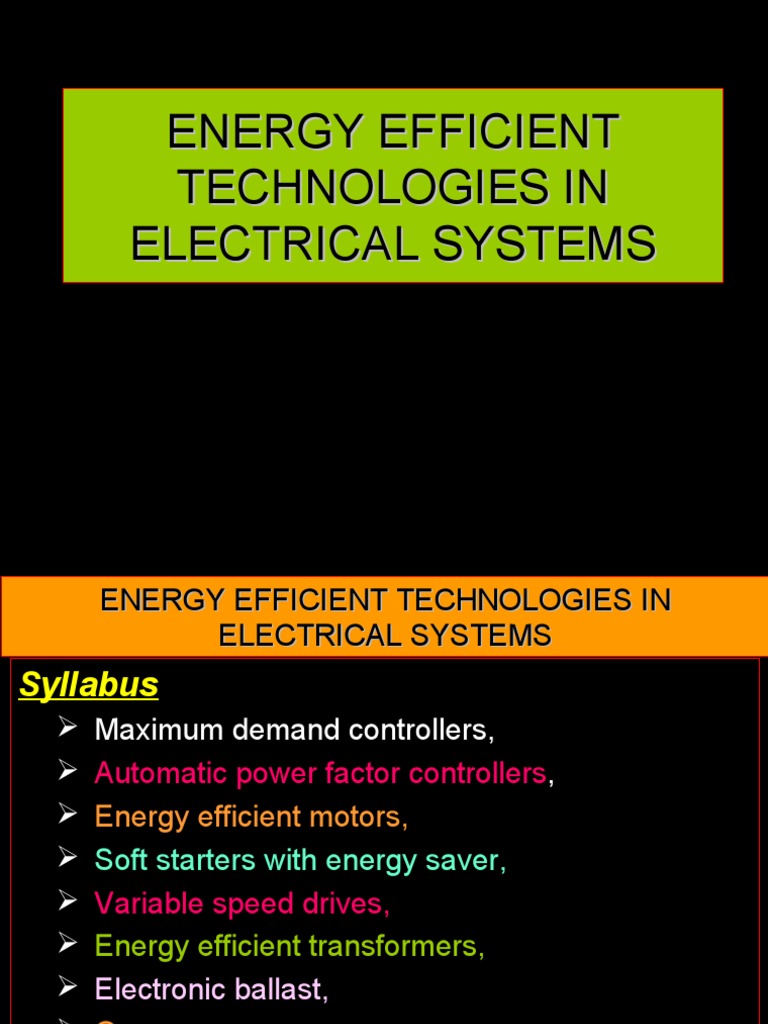 Energy Efficient Electrical Technologies | PDF | Fluorescent Lamp ...