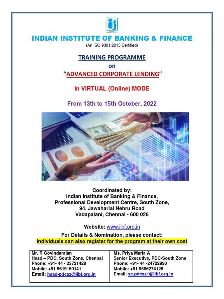 Brochure - Advanced Corporate Lending-13.10.22-15.10.22 | PDF | Banks ...