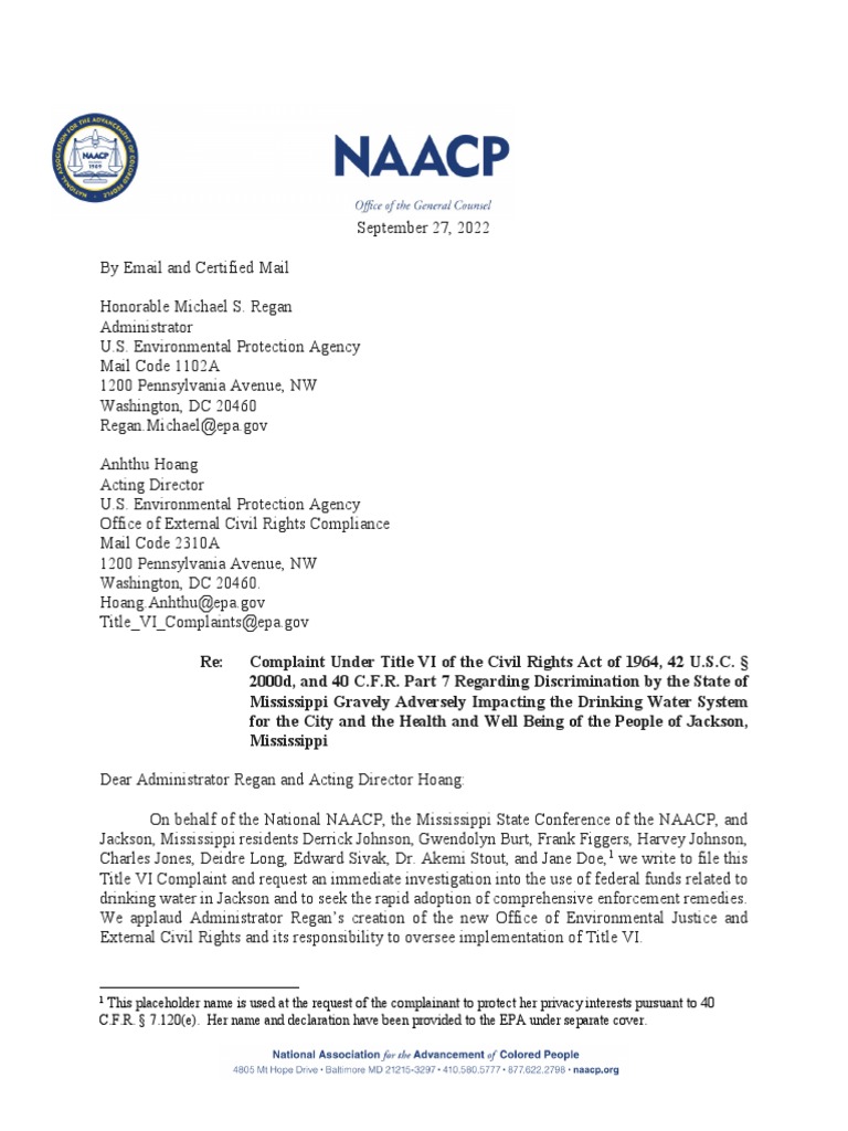 NAACP Title VI Complaint 09.27.2022 | PDF