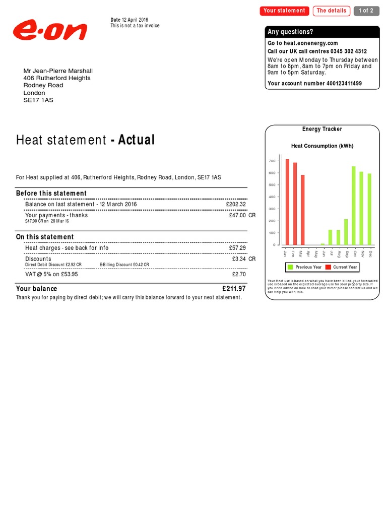 Heat Statement - Actual | Download Free PDF | Cheque | Payments