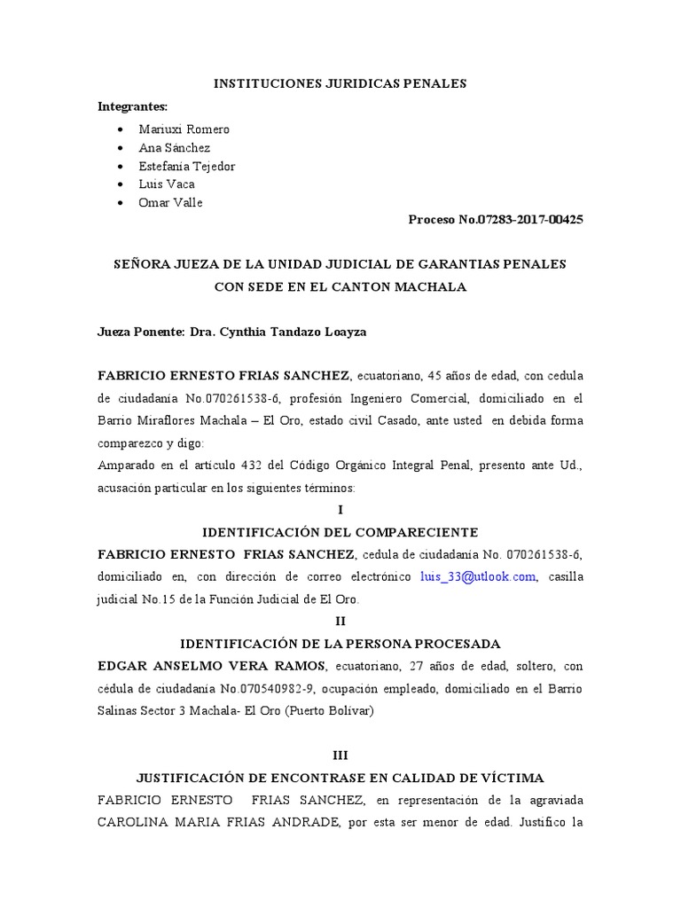 Delito de Violacion - Acusacion Particular | PDF | Violación | Derecho penal