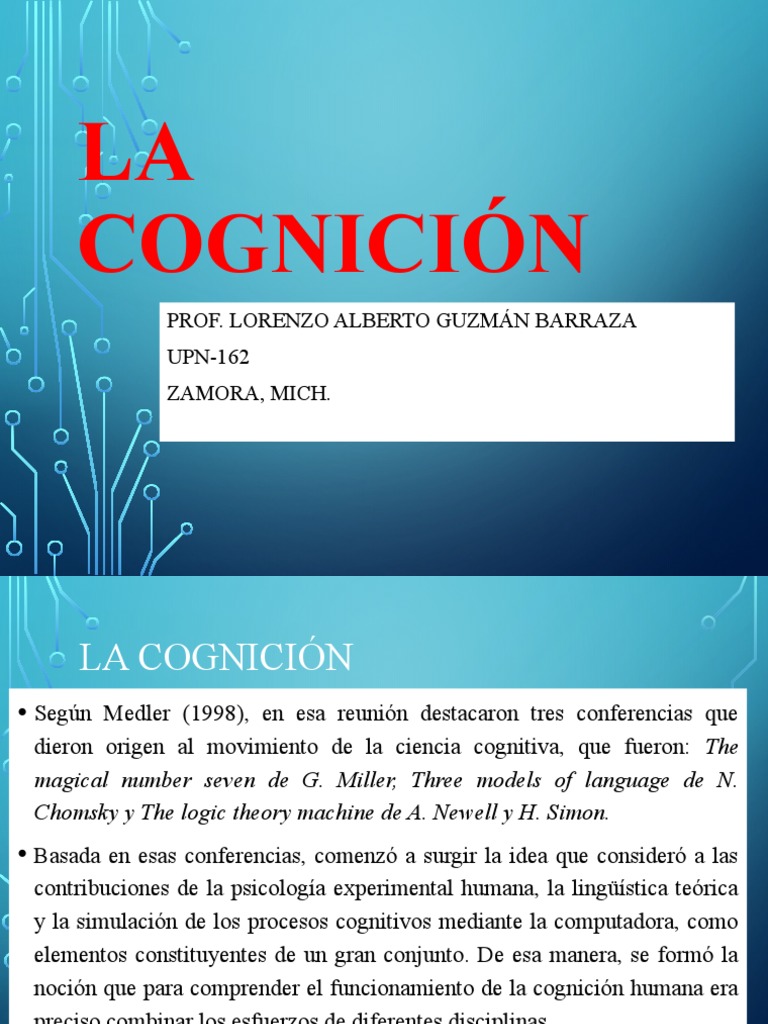 La Cognición y El Pensamiento | PDF | Pensamiento | Ciencia cognitiva