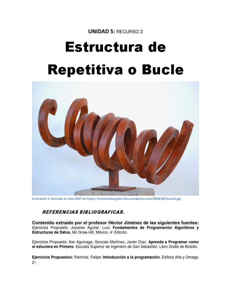 Unidad 5. Recurso 3. Estructura de Repetitiva o Bucle. | PDF | Matemáticas Aplicadas ...