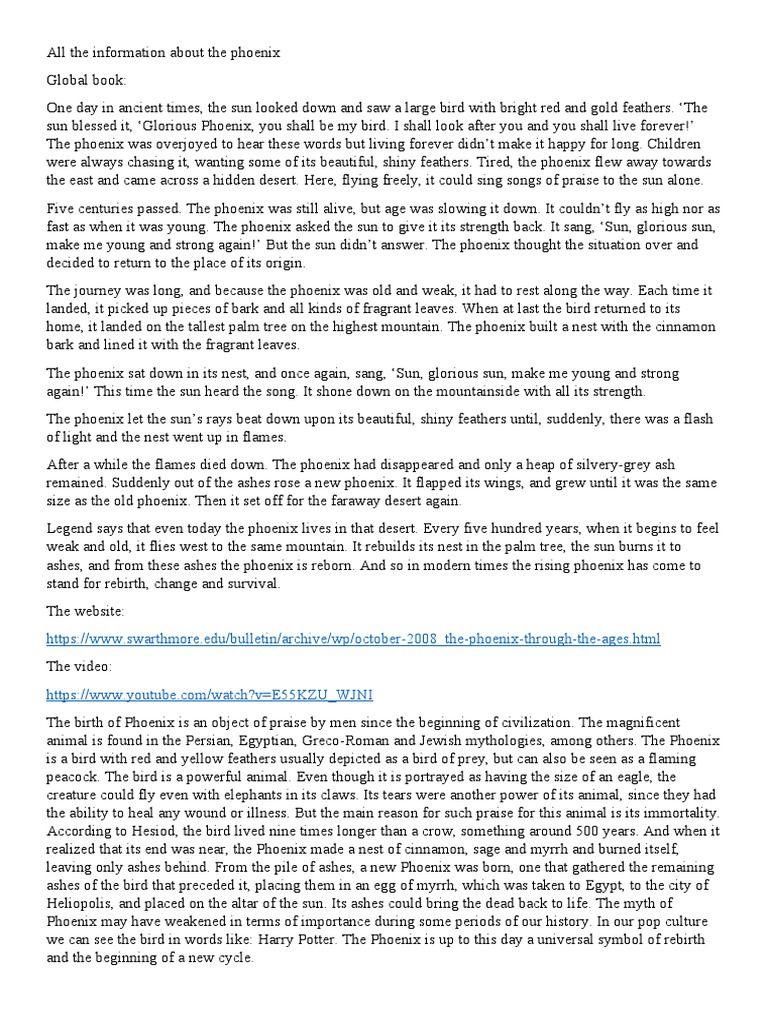 Facts About the Phoenix Mythology | PDF | Birds