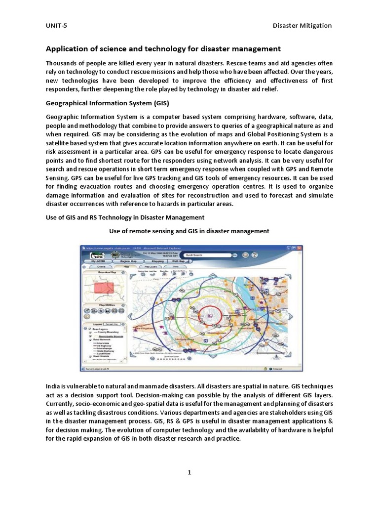 Disaster Mitigation Using GIS and RS | PDF | Geographic Information System | Flood