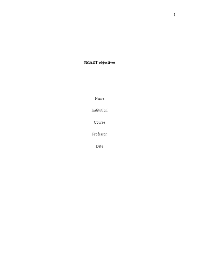 SMART Objectives | PDF | Goal | Behavior Modification