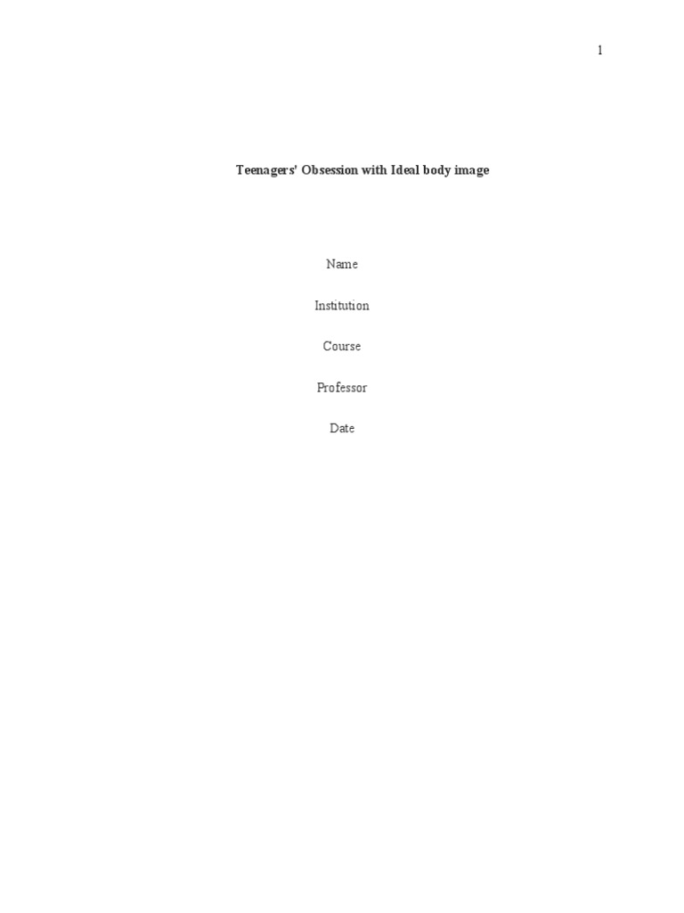 Teenagers and Ideal Body Image Issues | PDF | Body Image | Adolescence
