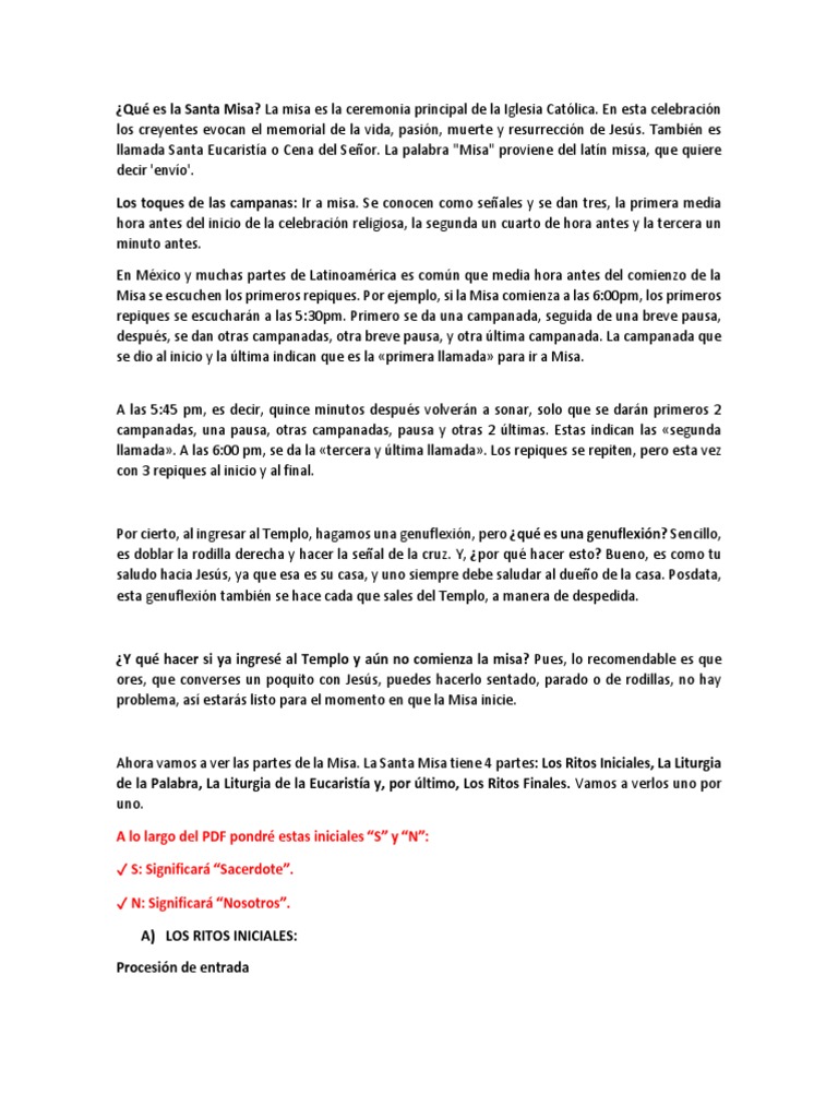 Qué Es La Santa Misa | PDF | Misa (liturgia) | Oración