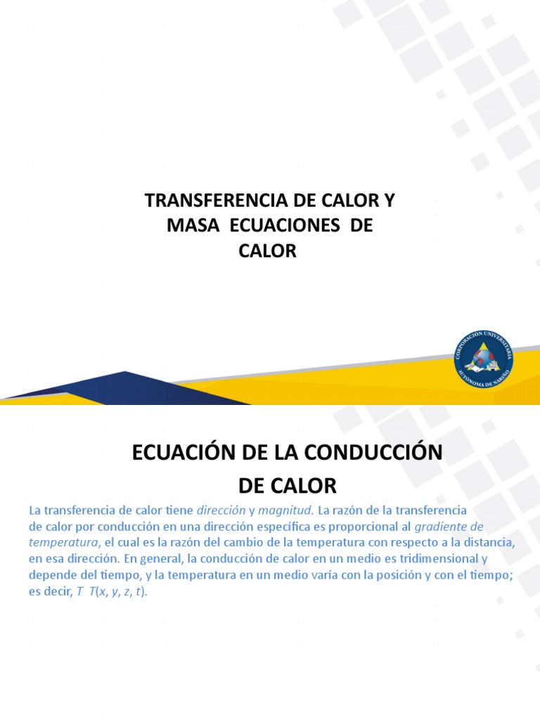 Transferncia de Calor y Masa 7 Ecuacion de La Conduccion de Calor | PDF | Conduccion termica | Calor