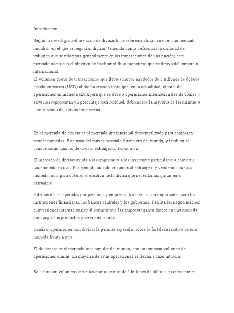 Mercado de Divisas: Introducción y Claves | PDF | Mercado de divisas ...