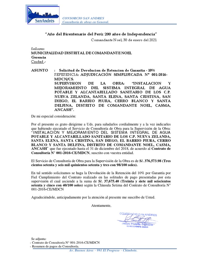 Carta Solicitud Retencion | PDF