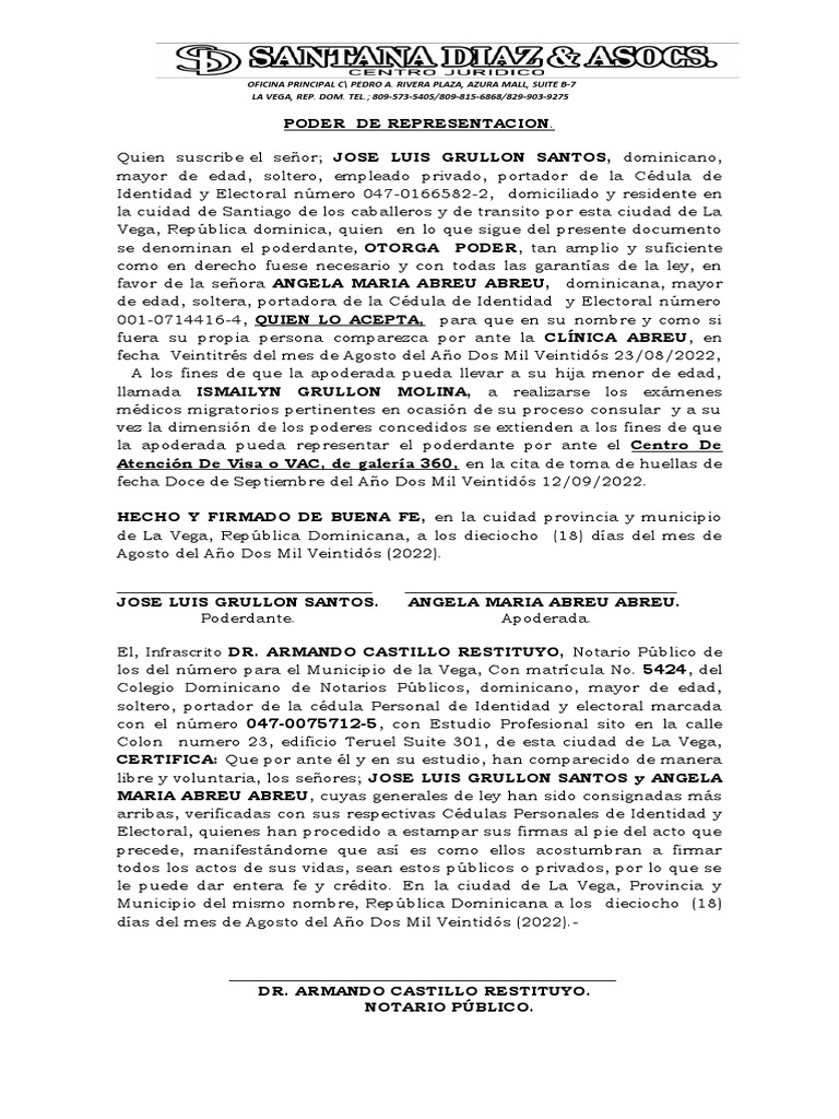 Poder de Representacion | PDF | República Dominicana