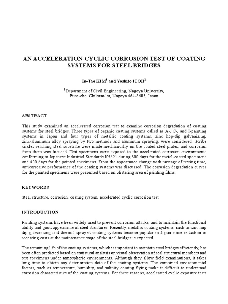 C-86 An Acceleration-Cyclic Corrosion Test of Coating Systems For Steel ...