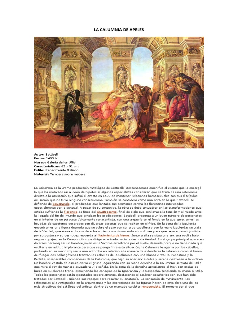La Calumnia de Apeles | PDF