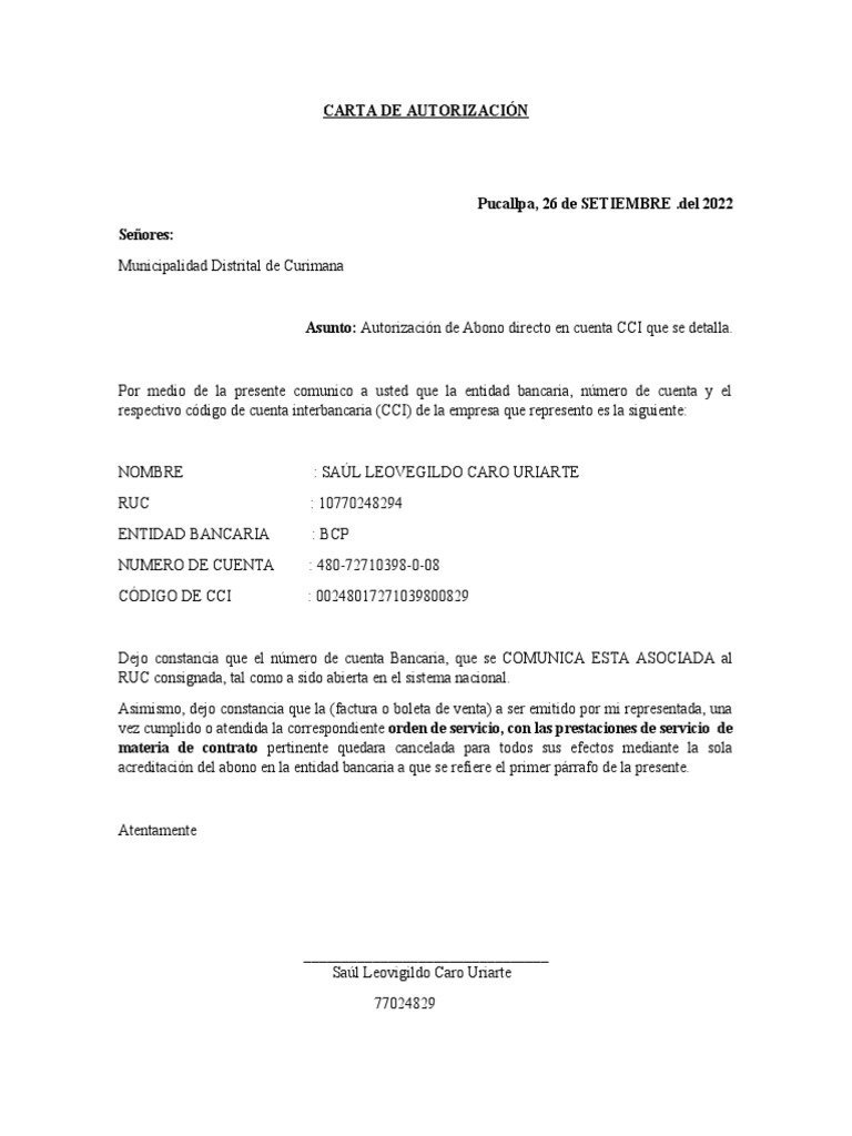 Modelo de Carta | PDF