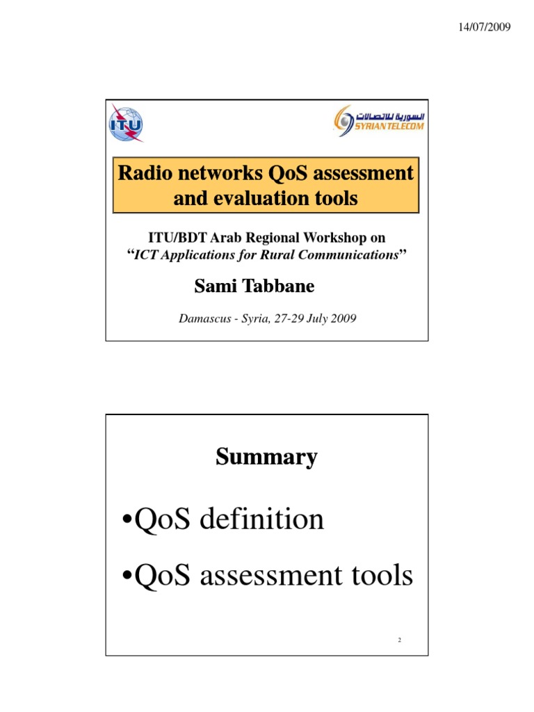 QoS Assessment Tools for Radio Networks | PDF | Quality Of Service ...