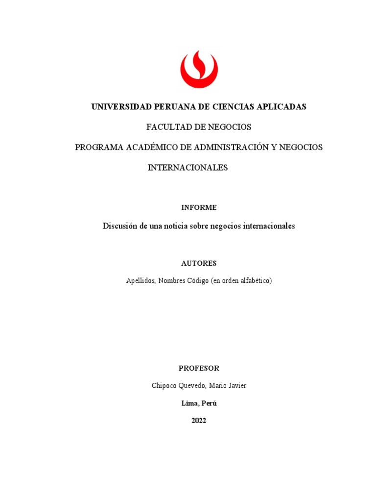 Ejemplo de Informe | PDF