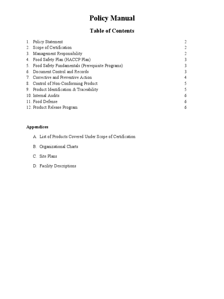 Example Policy Manual | PDF