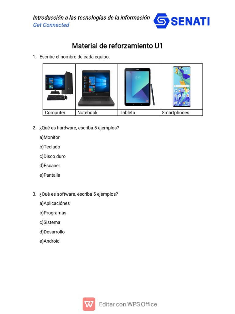 Material de Reforzamiento U1 (3) Tarea | PDF