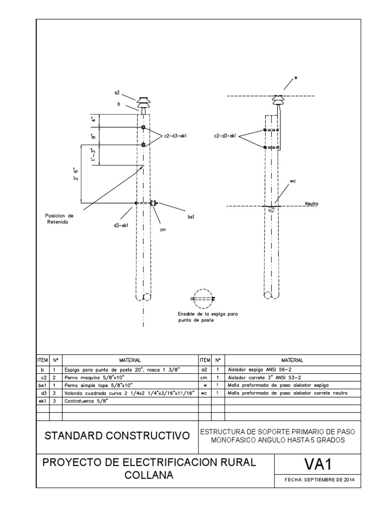 Standard Constructivo Linea Monofasica | PDF | Electricidad ...