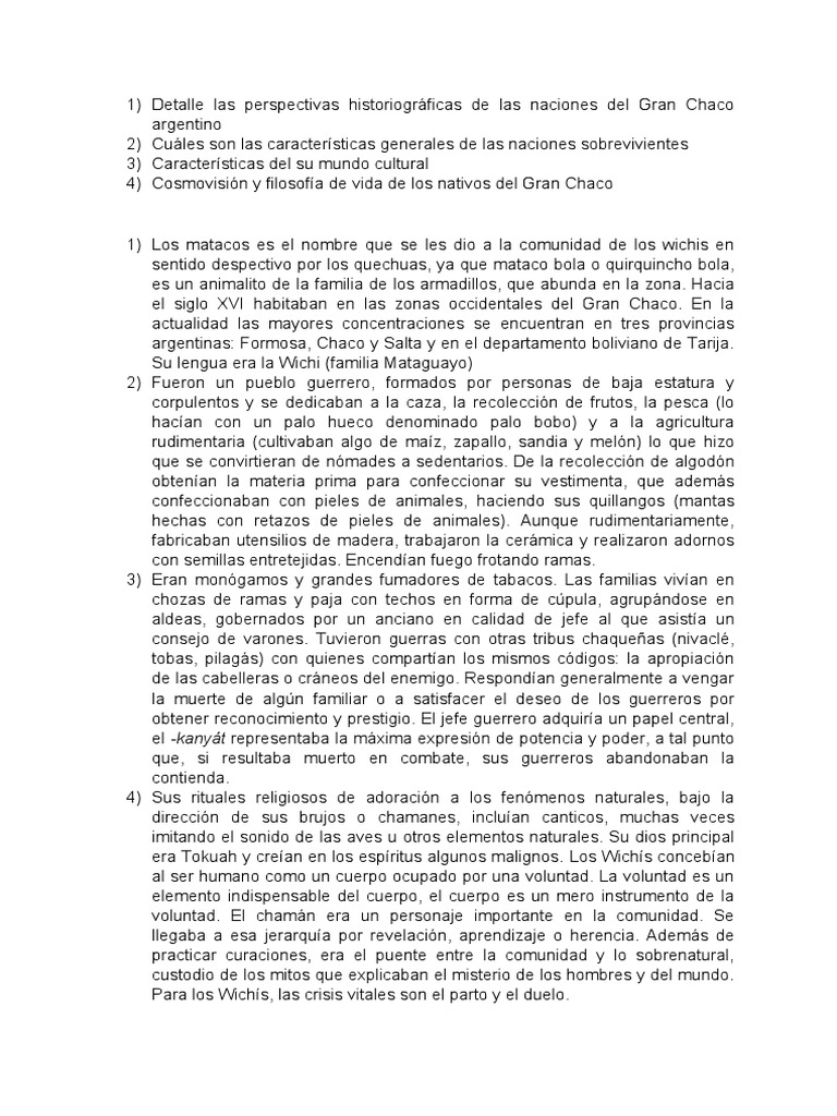 Características culturales y cosmovisión de los Wichís, pueblo indígena ...