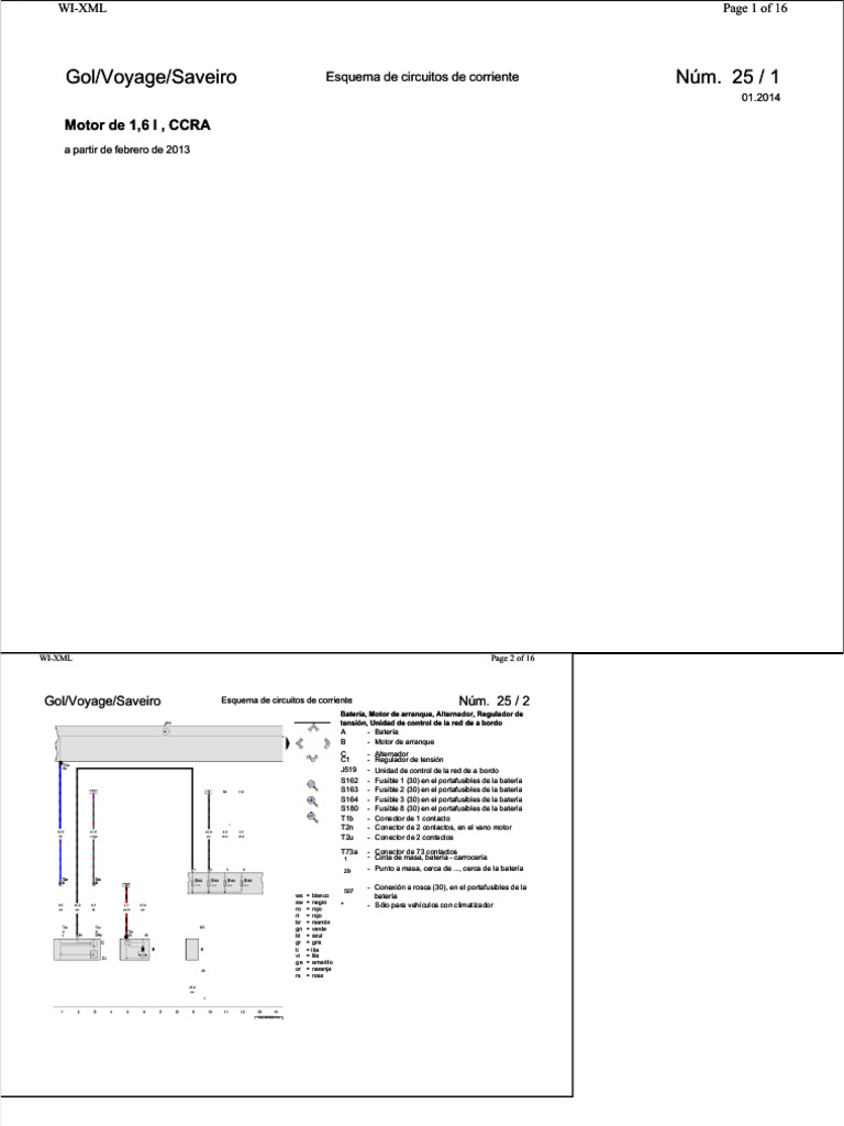 PDF Diagramas Saveirogolvoyage 16 Ccra - Compress | PDF | Energia electrica | Electricidad