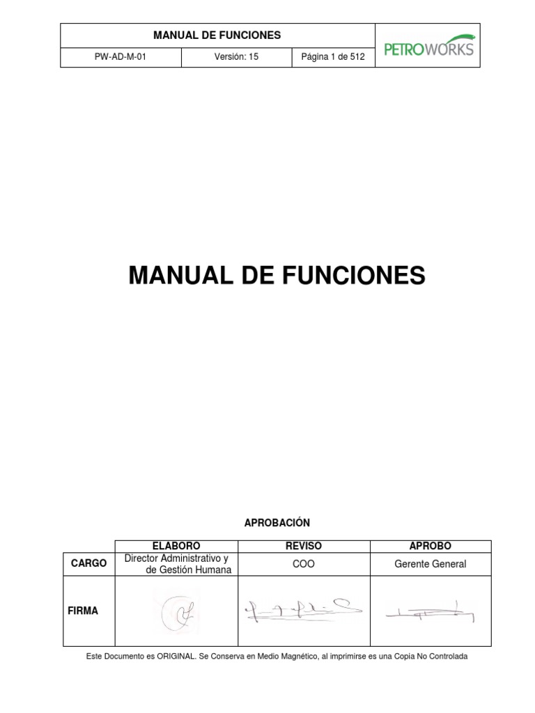 Pw Ad M 01 Manual De Funciones V 15 Pdf Seguridad Y Salud