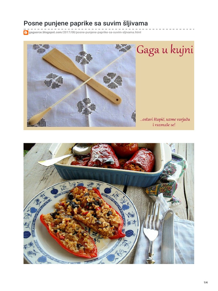 Posne Punjene Paprike Sa Suvim Šljivama | PDF