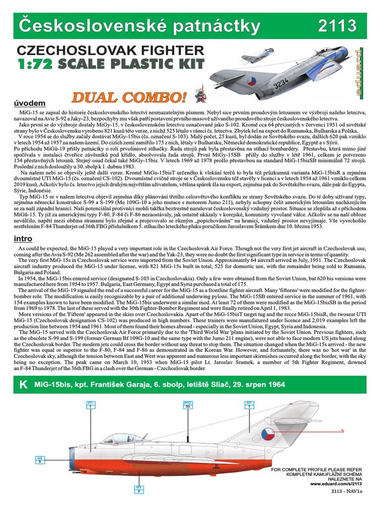 Mig 15 UTI Profipack Eduard Instructions | PDF