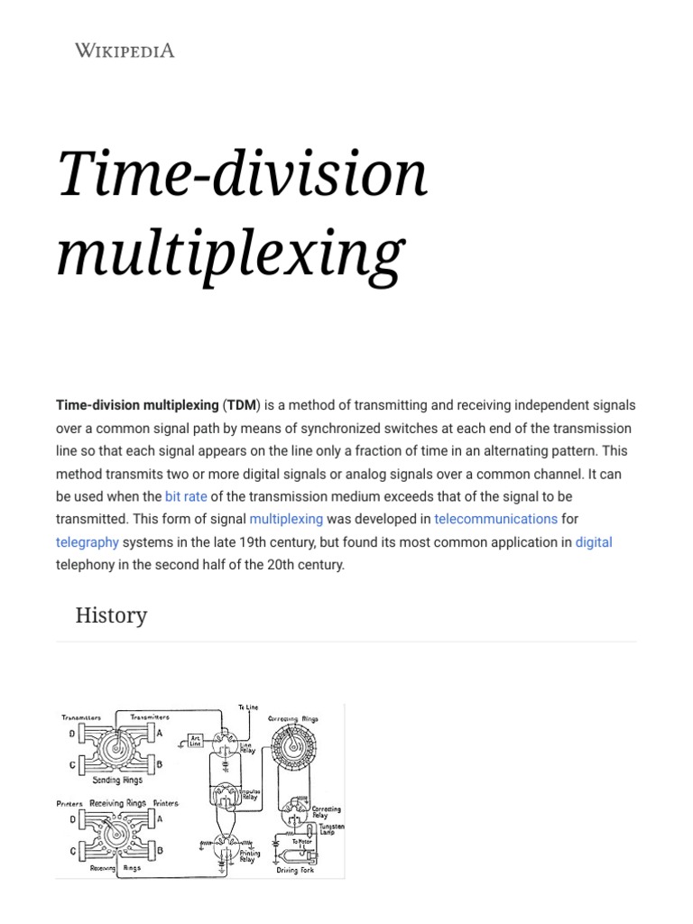 Time-Division Multiplexing - Wikipedia | PDF | Multiplexing ...