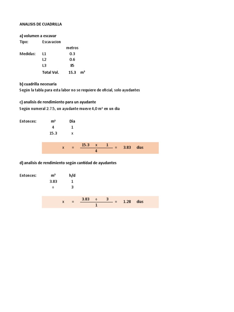 Tabla y Ejer Cuadrillas | PDF