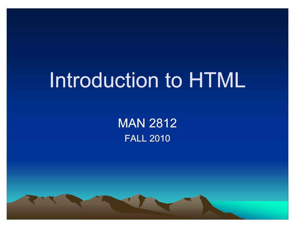 Intro HTML | PDF