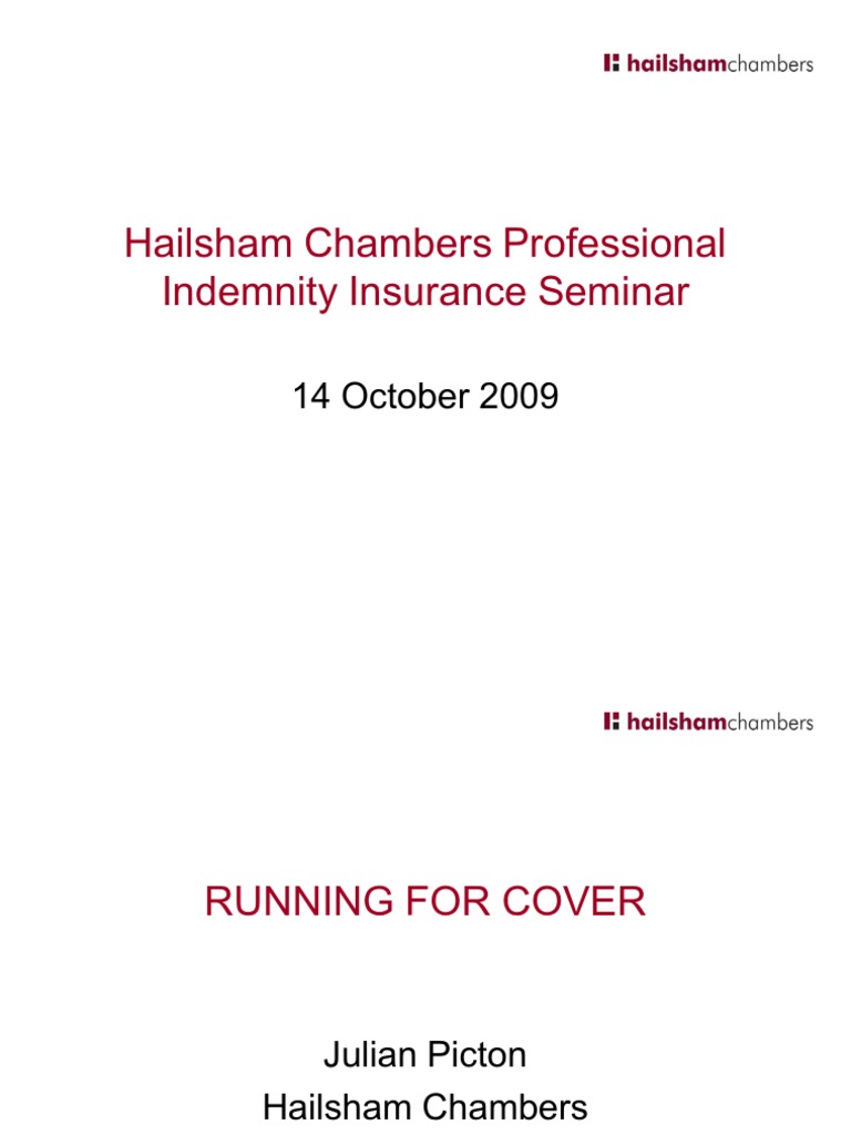 Professional Indemnity Insurance Seminar Slides | PDF | Professional ...
