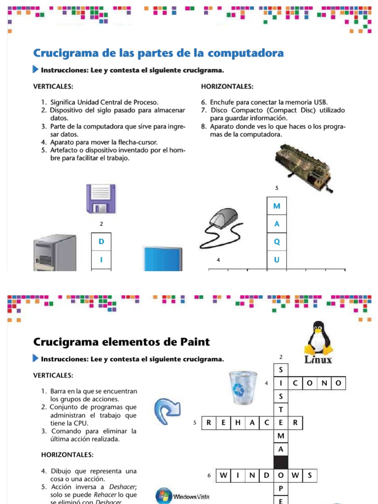 PDF Crucigramas de Computacion Compress | PDF | Archivo de computadora | Ventana (informática)