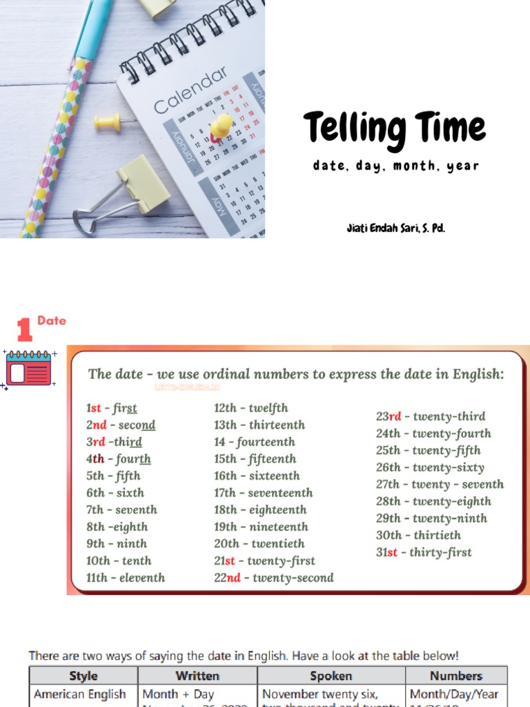 Telling Time: Date, Day, Month, Year | PDF | Language Arts & Discipline