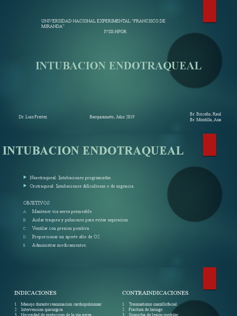 Intubación endotraqueal: procedimiento, materiales, técnica y ...