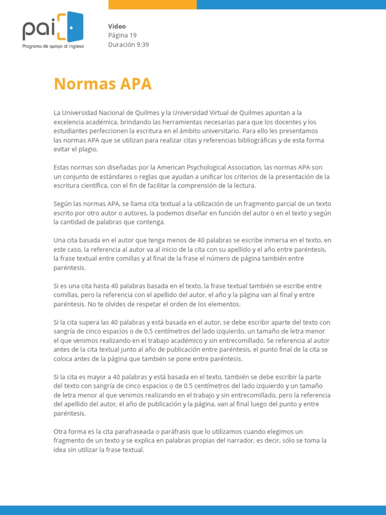 Normas APA | PDF | Citación | Escritura
