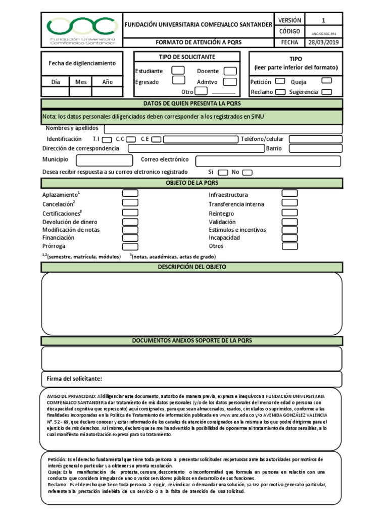 Formato de Pqrs | PDF